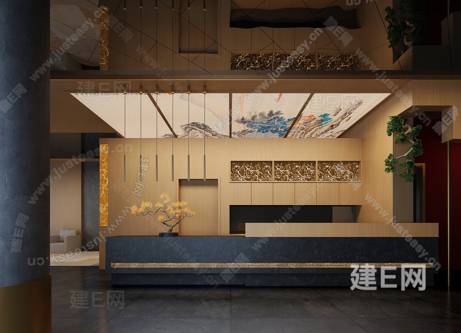 【宅南设计 新中式前台3d模型】建e网宅南设计 新中式前台3d模型下载 Id104682769 打造3d宅南设计 新中式前台模型免费下载平台