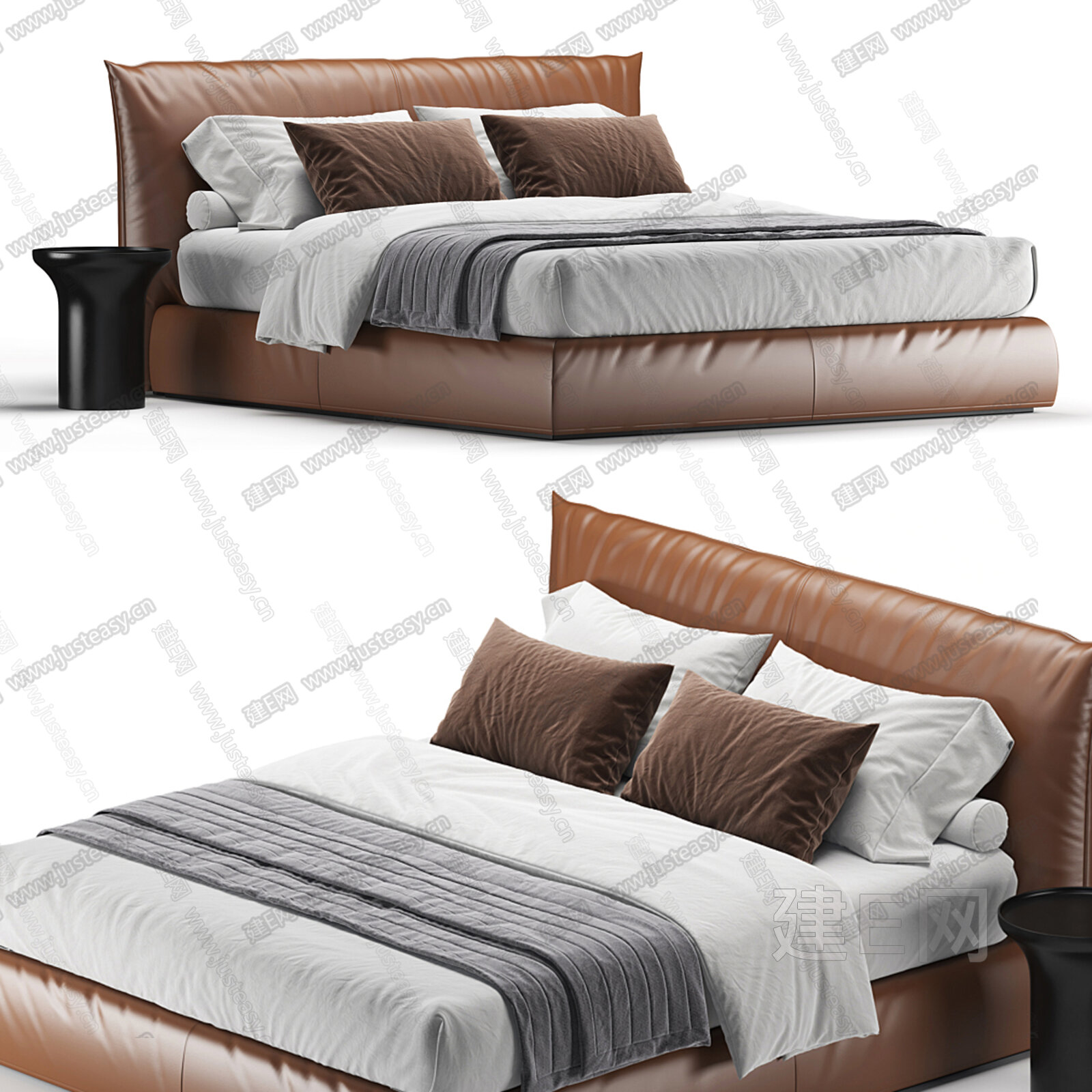 【Piumotto 现代皮革双人床3d模型】建e网_Piumotto 现代皮革双人床3d模型下载[ID:115234200]_打造3dPiumotto 现代皮革双人床模型免费下载平台