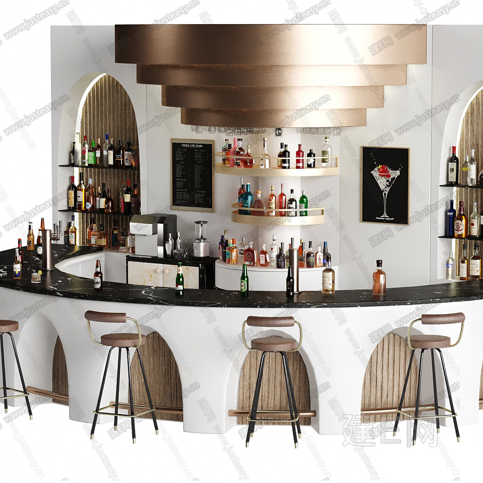 【现代酒吧吧台3d模型】建e网现代酒吧吧台3d模型下载 Id114972048 打造3d现代酒吧吧台模型免费下载平台