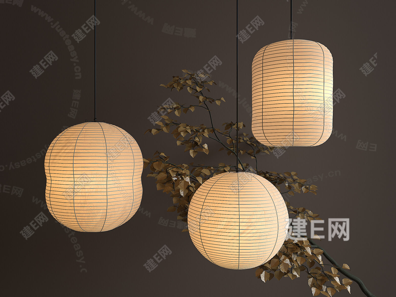 【日式吊灯3d模型】建e网日式吊灯3d模型下载 Id116872678 打造3d日式吊灯模型免费下载平台