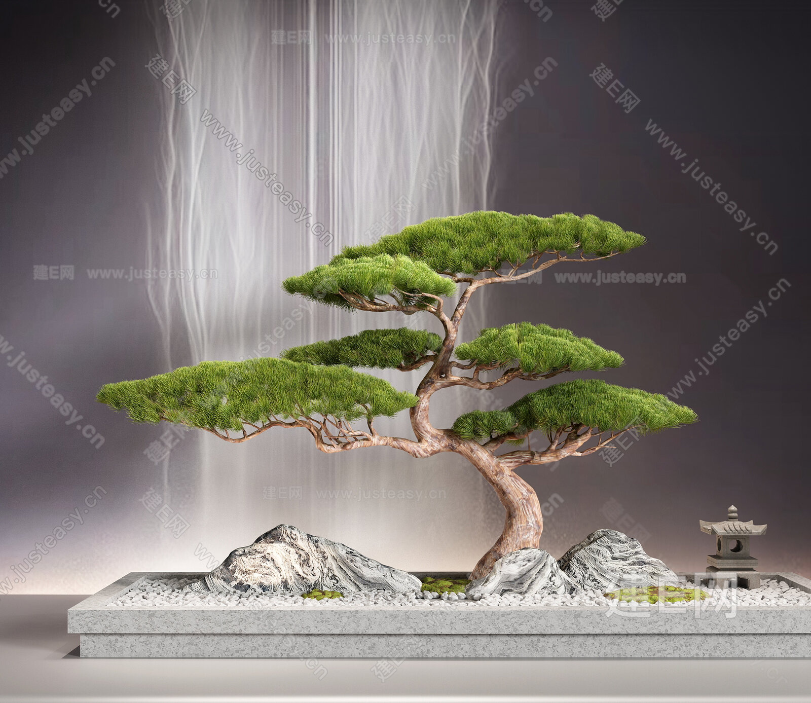 【新中式松树盆景3d模型】建e网新中式松树盆景3d模型下载 Id117396927 打造3d新中式松树盆景模型免费下载平台