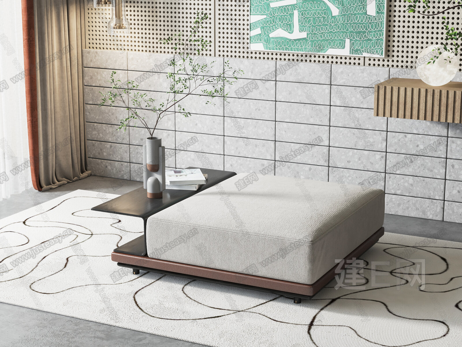 【现代沙发凳3d模型】建e网现代沙发凳3d模型下载 Id117003596 打造3d现代沙发凳模型免费下载平台