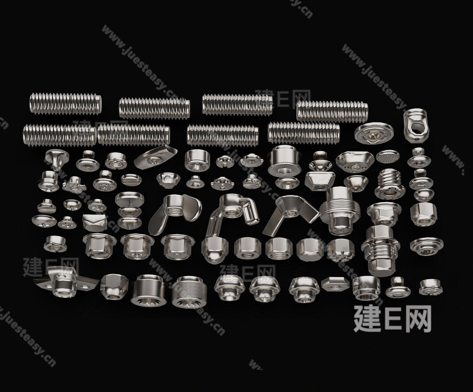 【现代五金件3d模型】建e网现代五金件3d模型下载 Id117003566 打造3d现代五金件模型免费下载平台