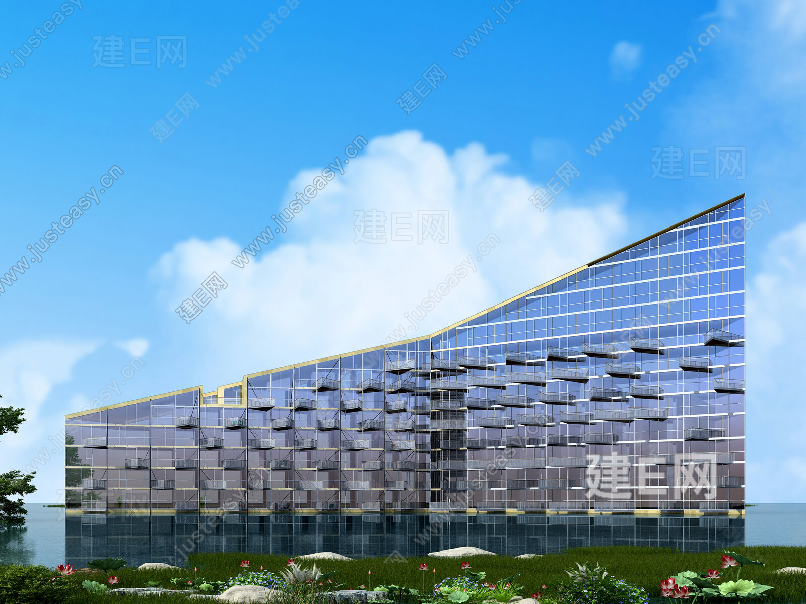 【现代办公楼3d模型】建e网现代办公楼3d模型下载 Id116938156 打造3d现代办公楼模型免费下载平台