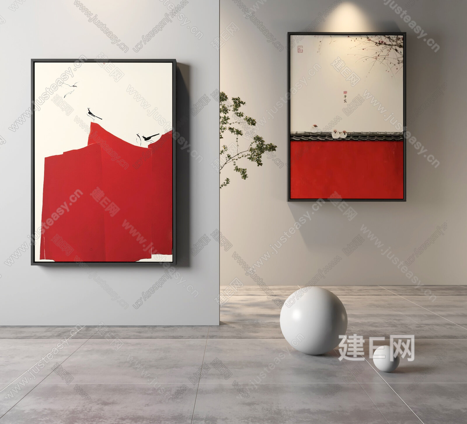 【新中式挂画3d模型】建e网新中式挂画3d模型下载 Id110319002 打造3d新中式挂画模型免费下载平台