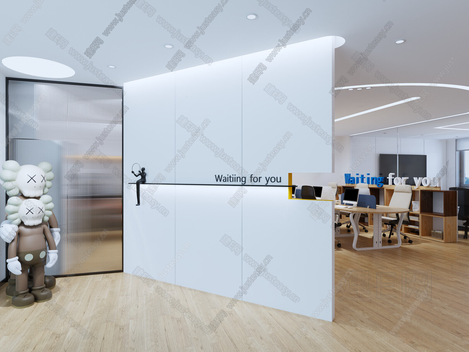 【现代办公大厅3d模型】建e网现代办公大厅3d模型下载 Id111105328 打造3d现代办公大厅模型免费下载平台