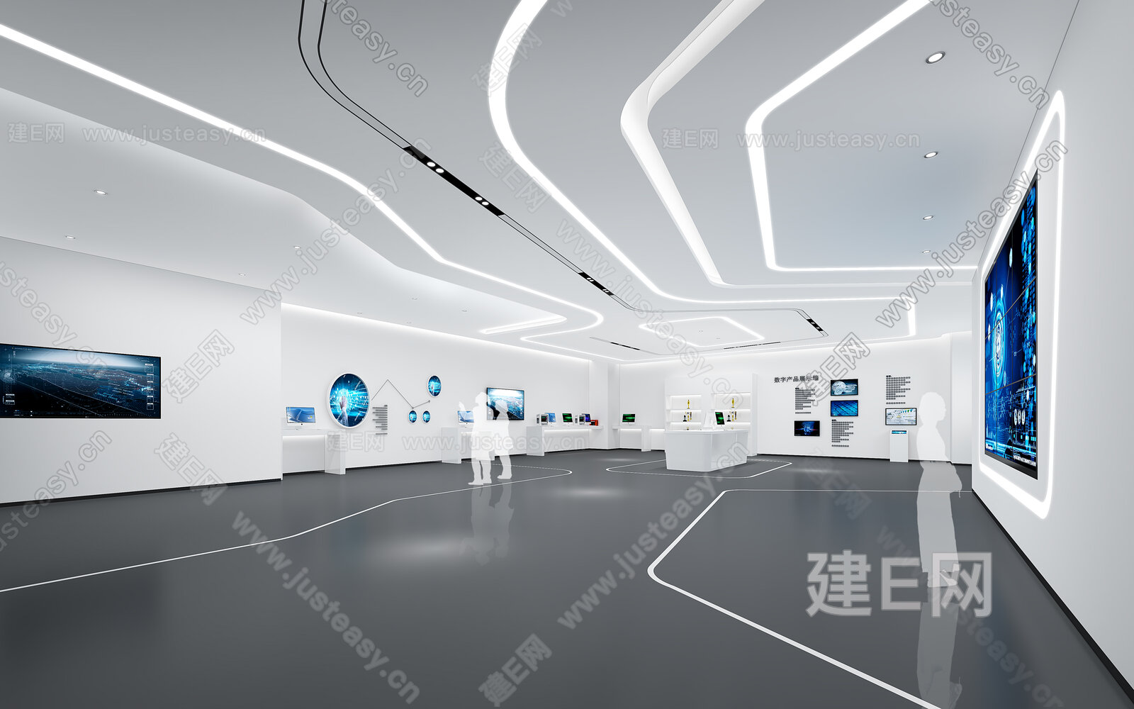 【现代展厅3d模型】建e网现代展厅3d模型下载 Id112022978 打造3d现代展厅模型免费下载平台