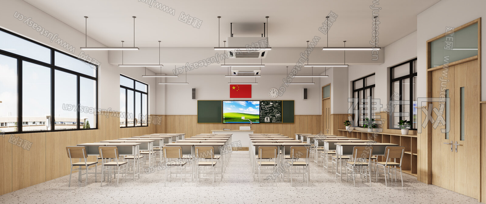 【现代教室3d模型】建e网现代教室3d模型下载 Id112219414 打造3d现代教室模型免费下载平台