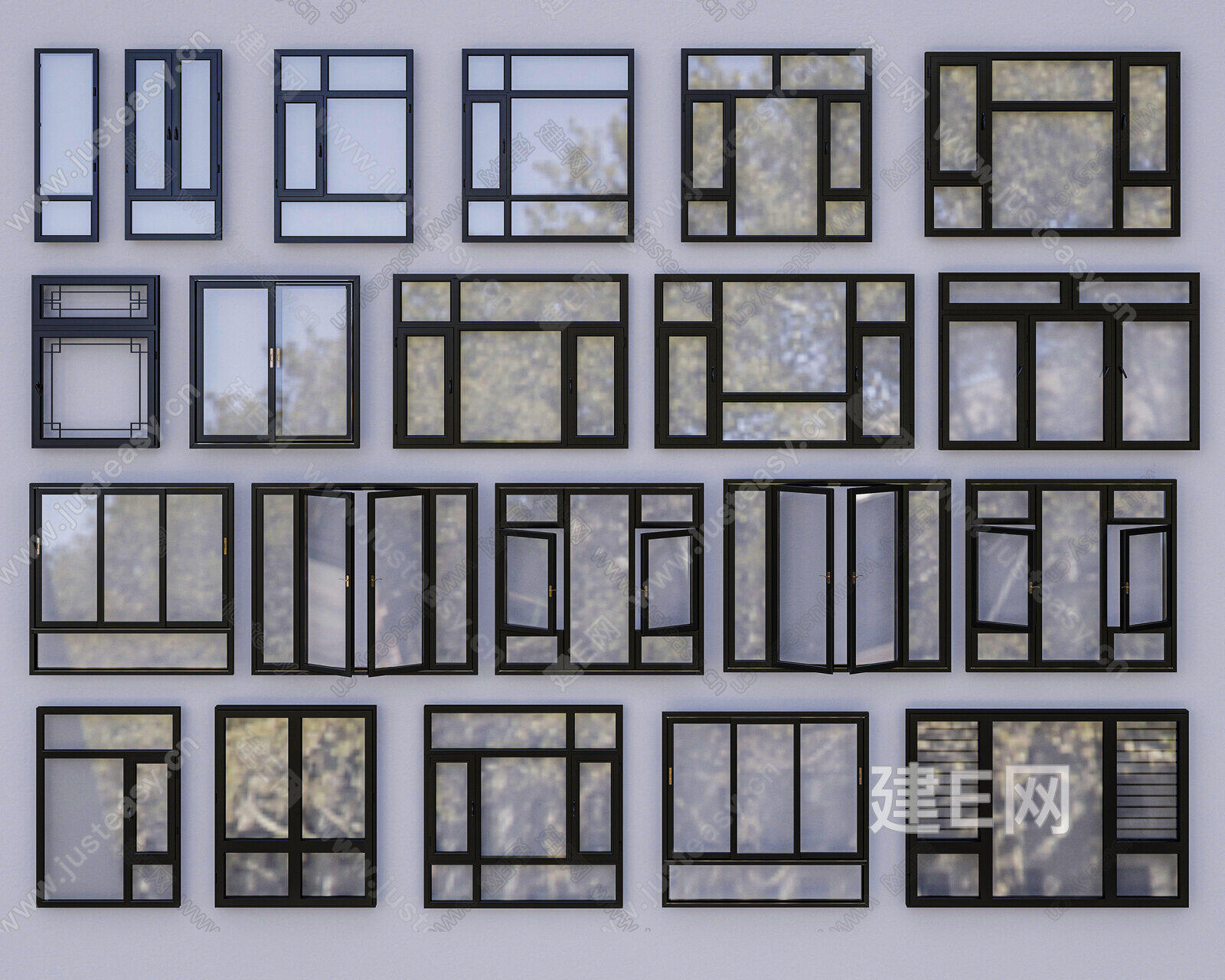 【现代窗户3d模型】建e网现代窗户3d模型下载 Id113005922 打造3d现代窗户模型免费下载平台