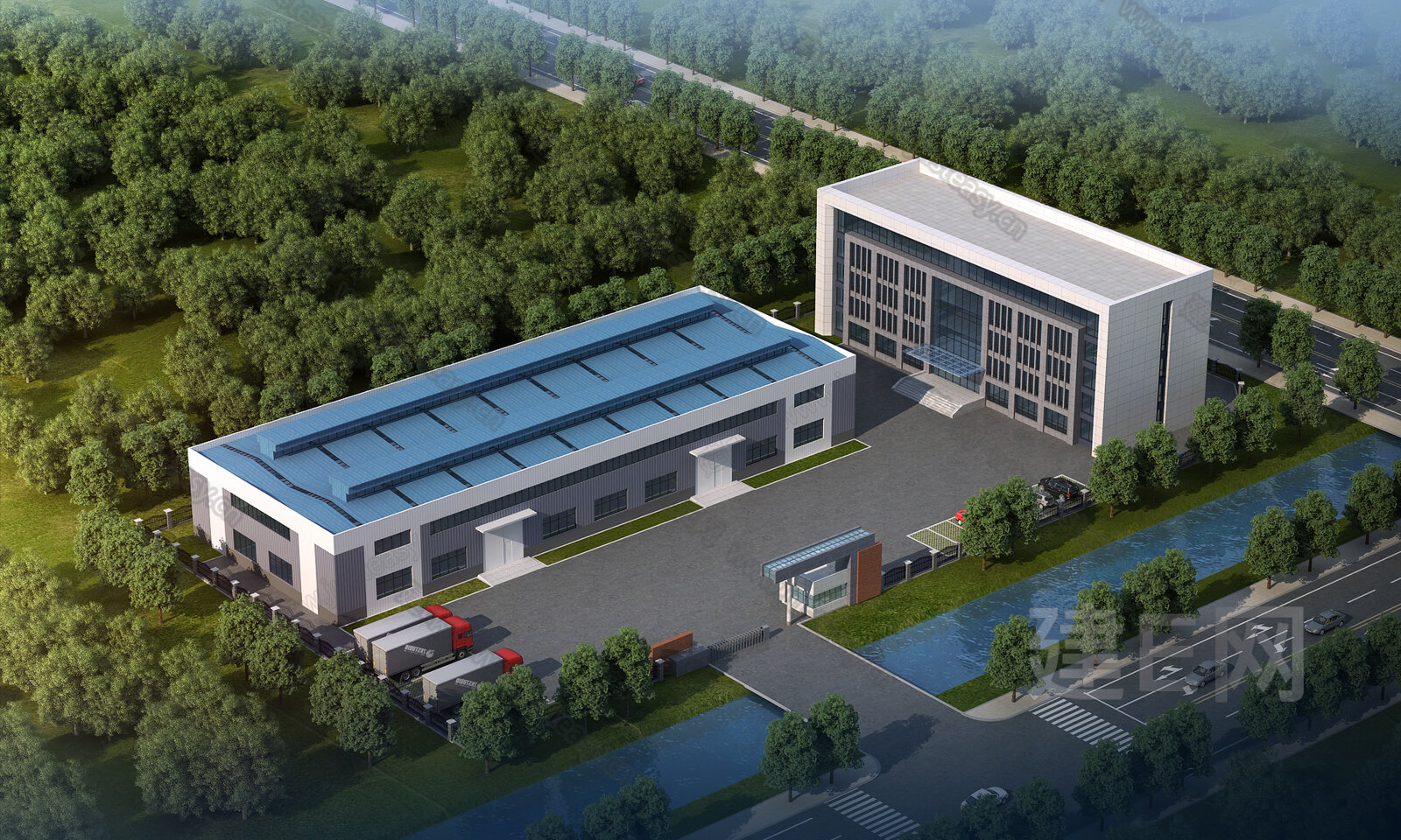 【现代厂房3d模型】建e网现代厂房3d模型下载 Id113202531 打造3d现代厂房模型免费下载平台