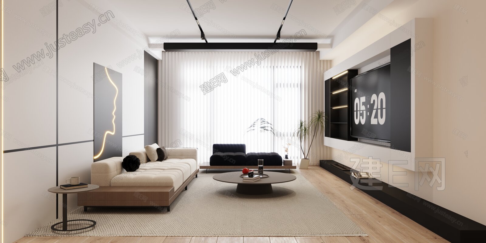【现代极简客厅3d模型】建e网现代极简客厅3d模型下载 Id113136922 打造3d现代极简客厅模型免费下载平台