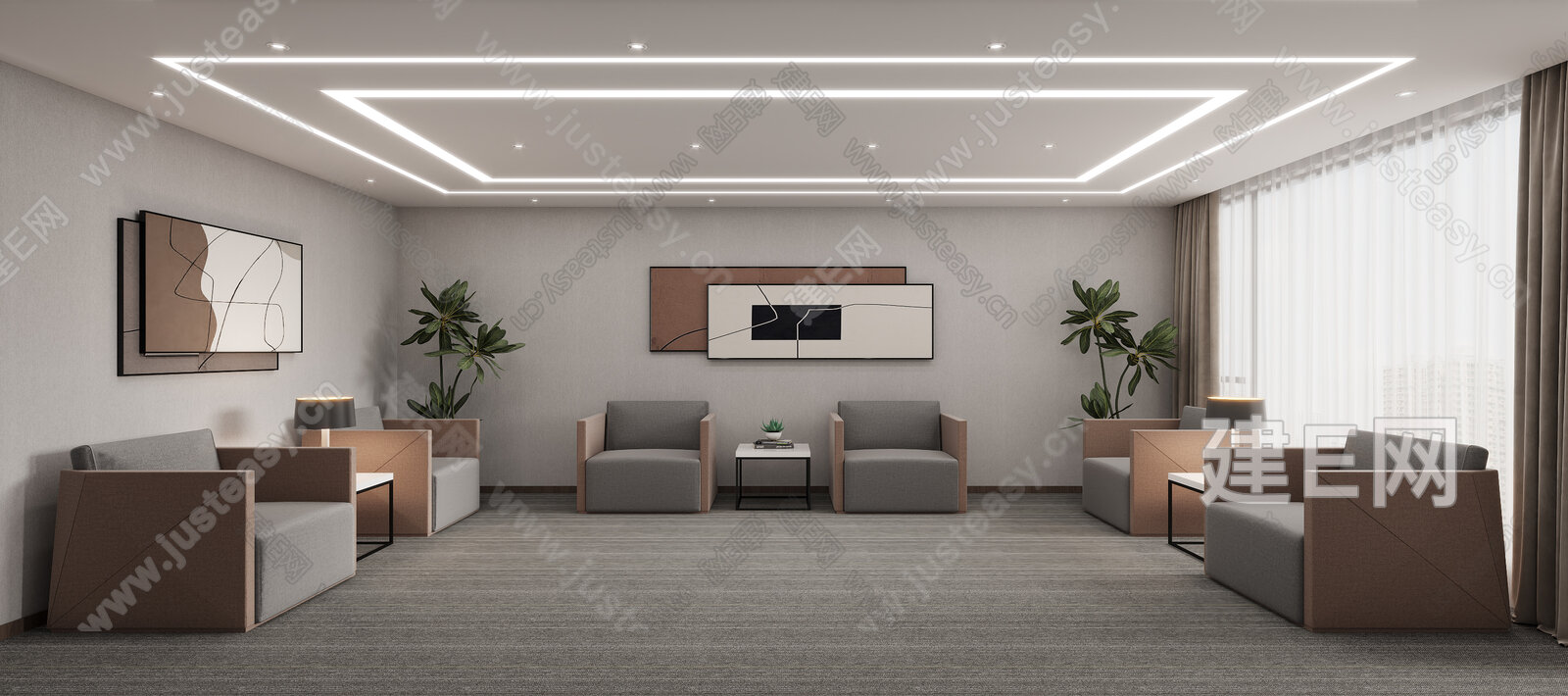 【现代接待区3d模型】建e网现代接待区3d模型下载 Id113137012 打造3d现代接待区模型免费下载平台