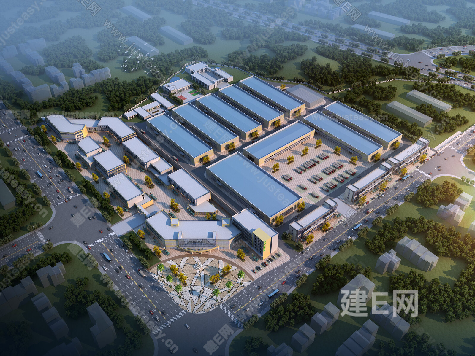 【现代厂房3d模型】建e网现代厂房3d模型下载 Id112874794 打造3d现代厂房模型免费下载平台