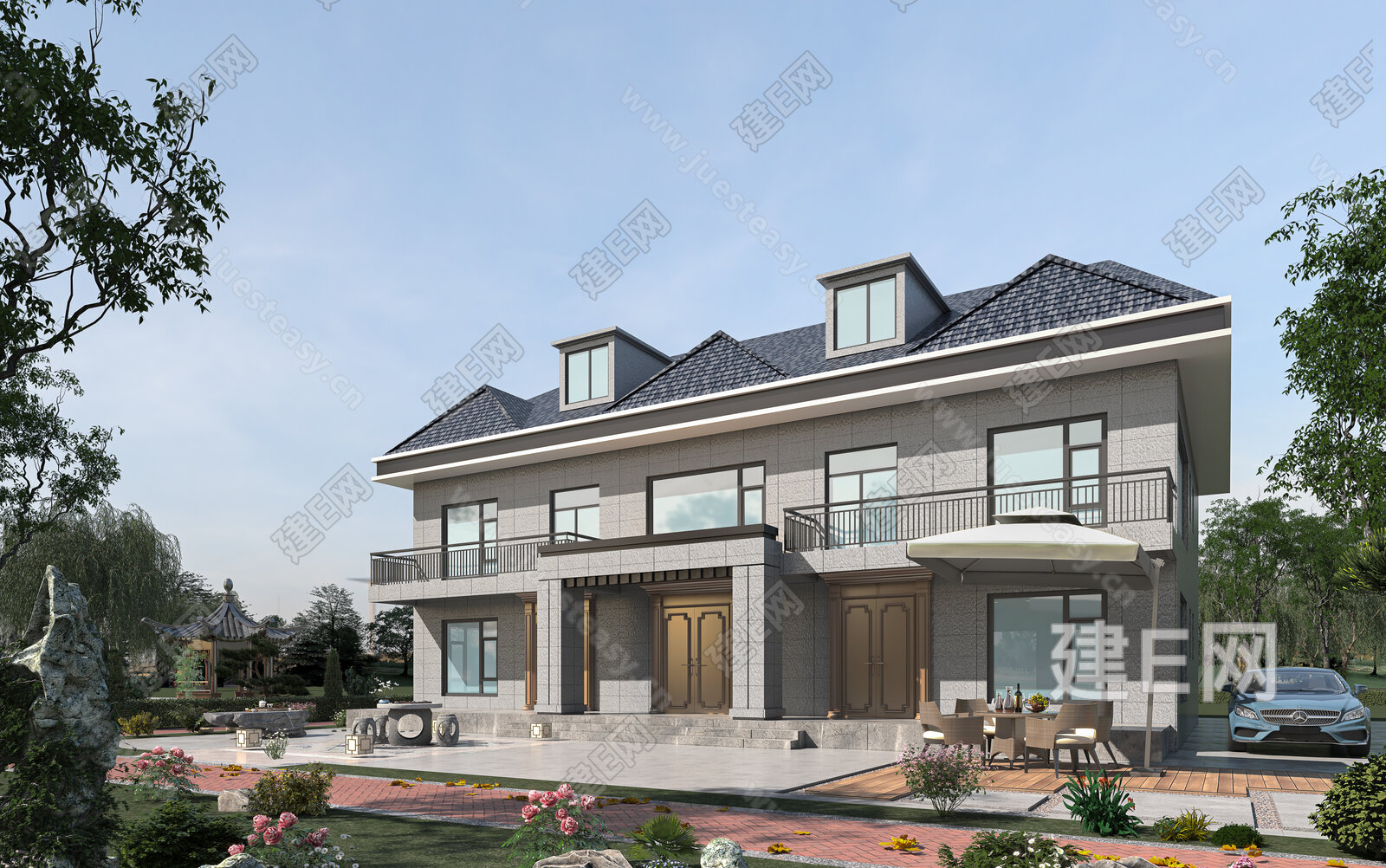【现代别墅外观3d模型】建e网现代别墅外观3d模型下载 Id105206816 打造3d现代别墅外观模型免费下载平台