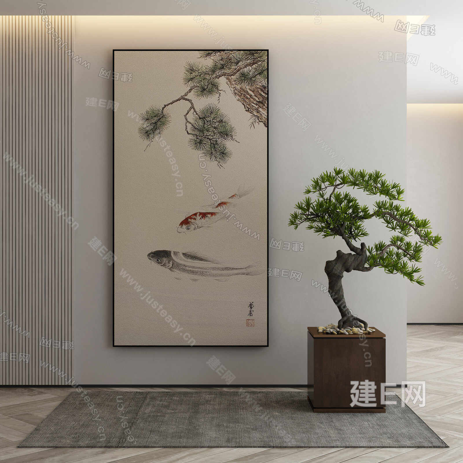 【新中式装饰画3d模型】建e网新中式装饰画3d模型下载 Id105075769 打造3d新中式装饰画模型免费下载平台