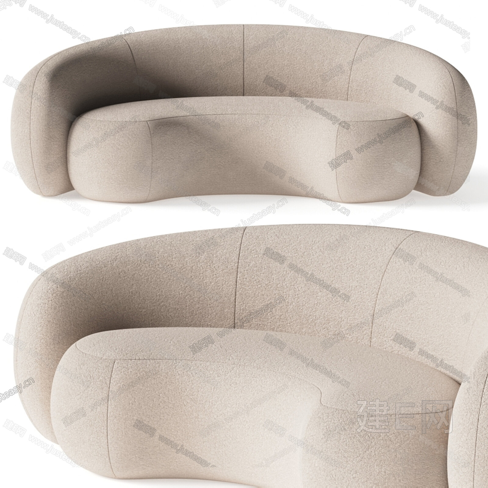 【现代弧形沙发3d模型】建e网现代弧形沙发3d模型下载 Id105600190 打造3d现代弧形沙发模型免费下载平台