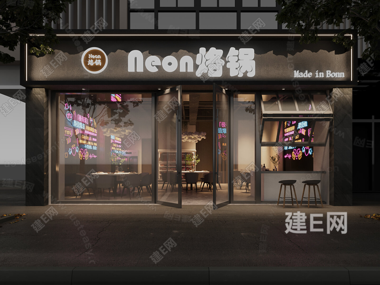 【现代店铺门头3d模型】建e网现代店铺门头3d模型下载 Id107959514 打造3d现代店铺门头模型免费下载平台