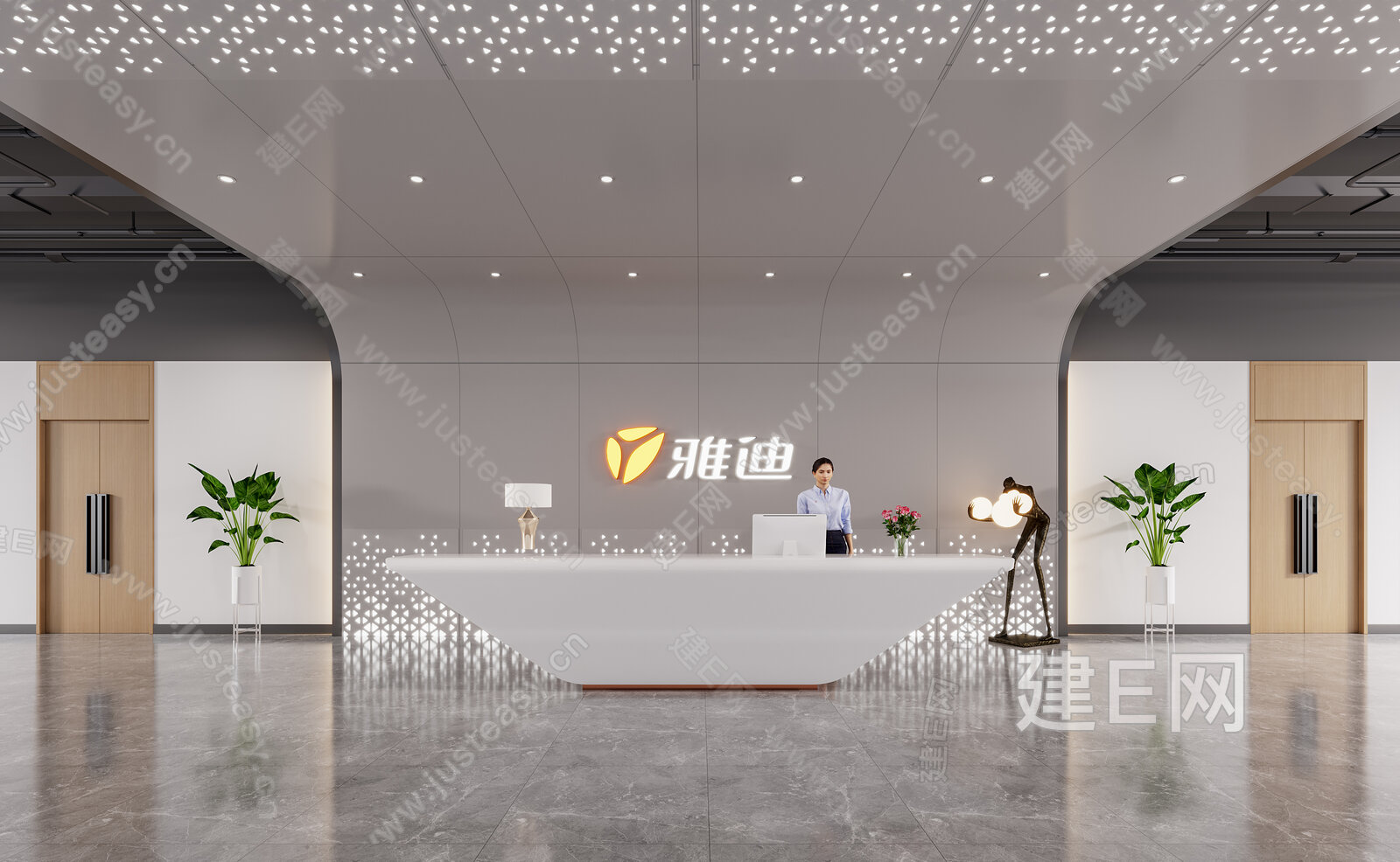 【现代公司前台3d模型】建e网现代公司前台3d模型下载 Id108352617 打造3d现代公司前台模型免费下载平台
