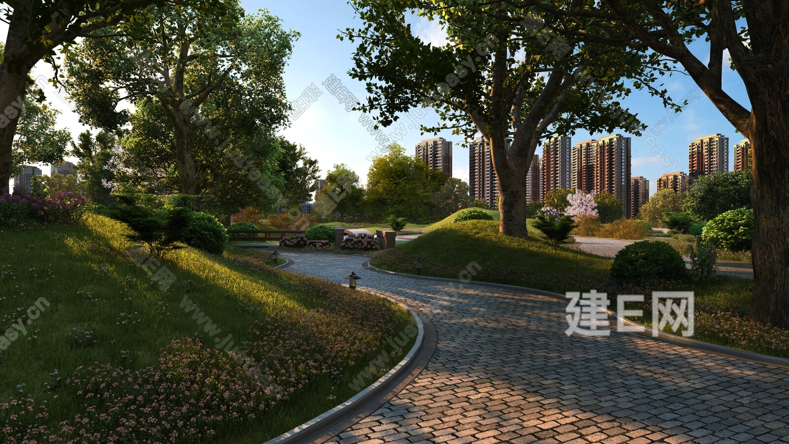 【现代公园3d模型】建e网现代公园3d模型下载 Id108483745 打造3d现代公园模型免费下载平台