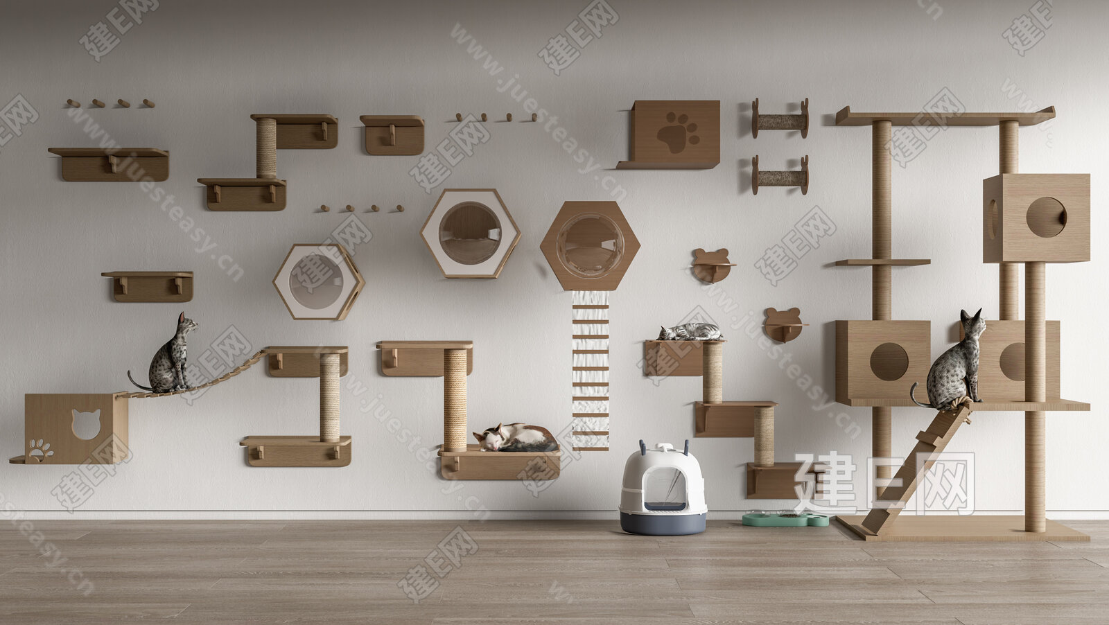 【现代猫爬架3d模型】建e网现代猫爬架3d模型下载 Id108549292 打造3d现代猫爬架模型免费下载平台
