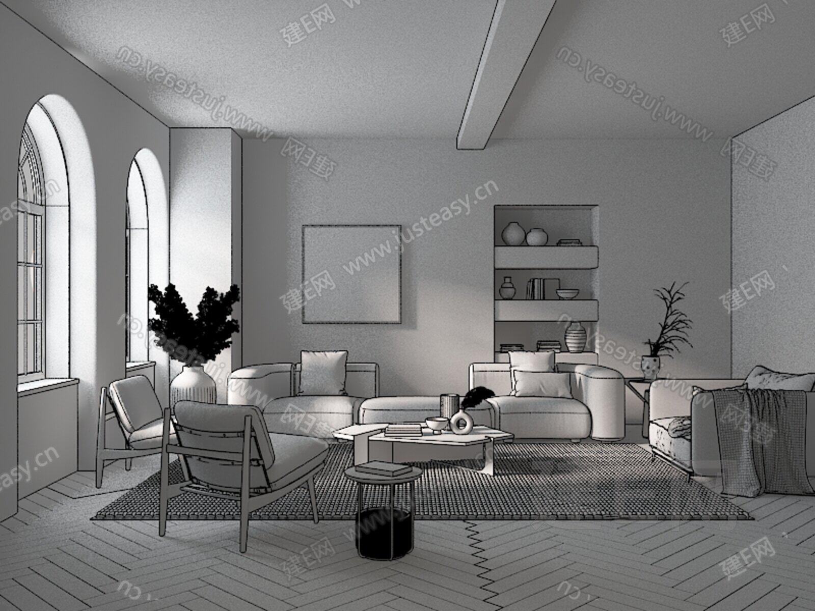 【侘寂风组合沙发3d模型】建e网侘寂风组合沙发3d模型下载 Id100685027 打造3d侘寂风组合沙发模型免费下载平台