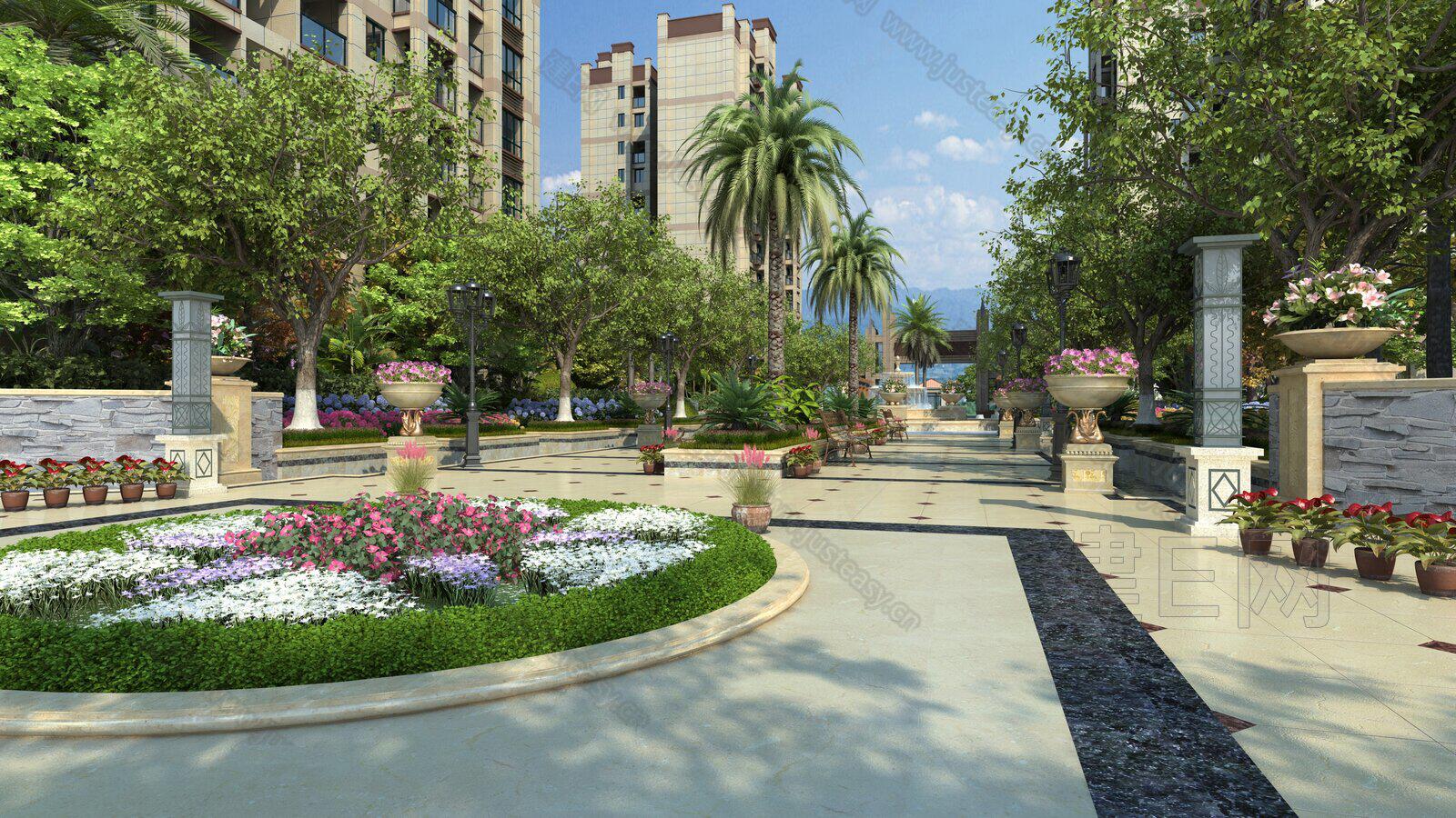 【现代园林景观3d模型】建e网现代园林景观3d模型下载 Id101471249 打造3d现代园林景观模型免费下载平台