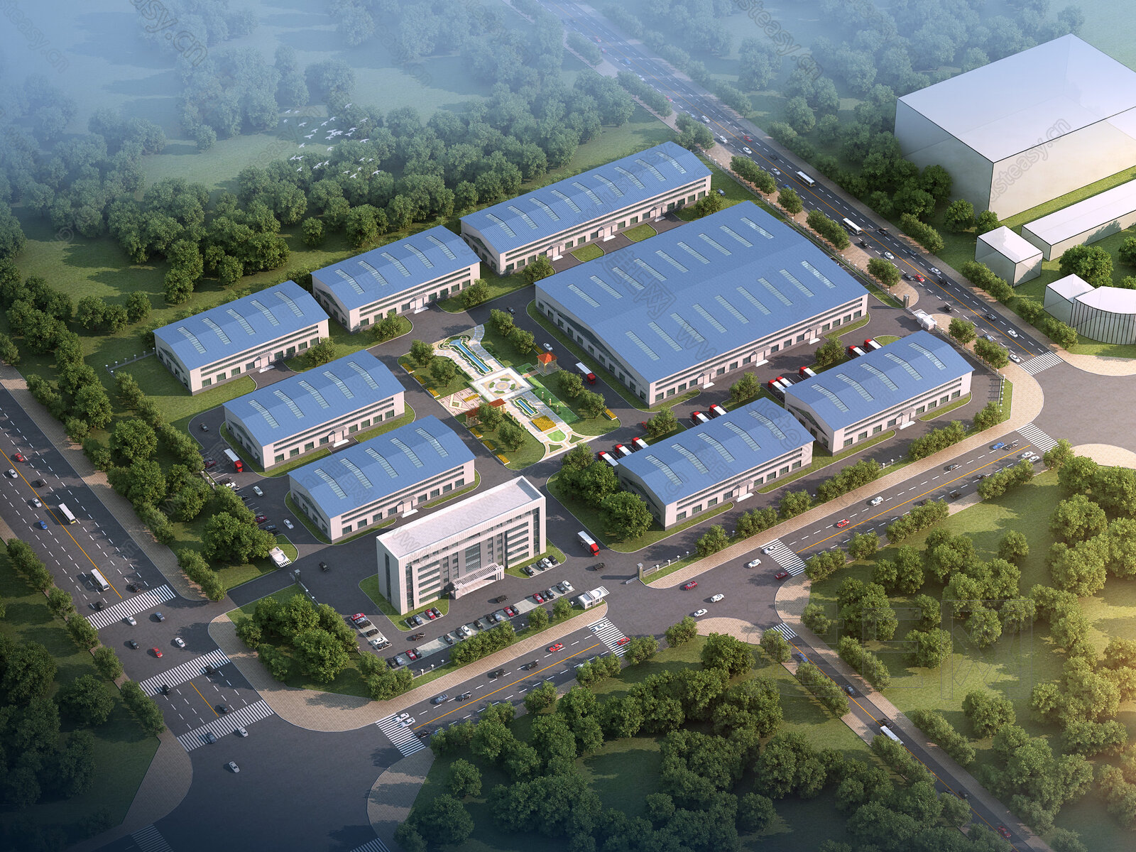 【现代厂房3d模型】建e网现代厂房3d模型下载 Id101667862 打造3d现代厂房模型免费下载平台