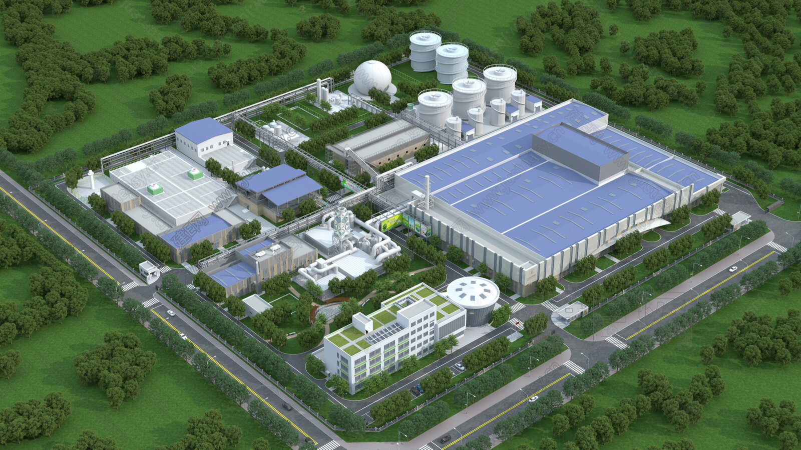 【现代厂房鸟瞰图3d模型】建e网现代厂房鸟瞰图3d模型下载 Id101209193 打造3d现代厂房鸟瞰图模型免费下载平台