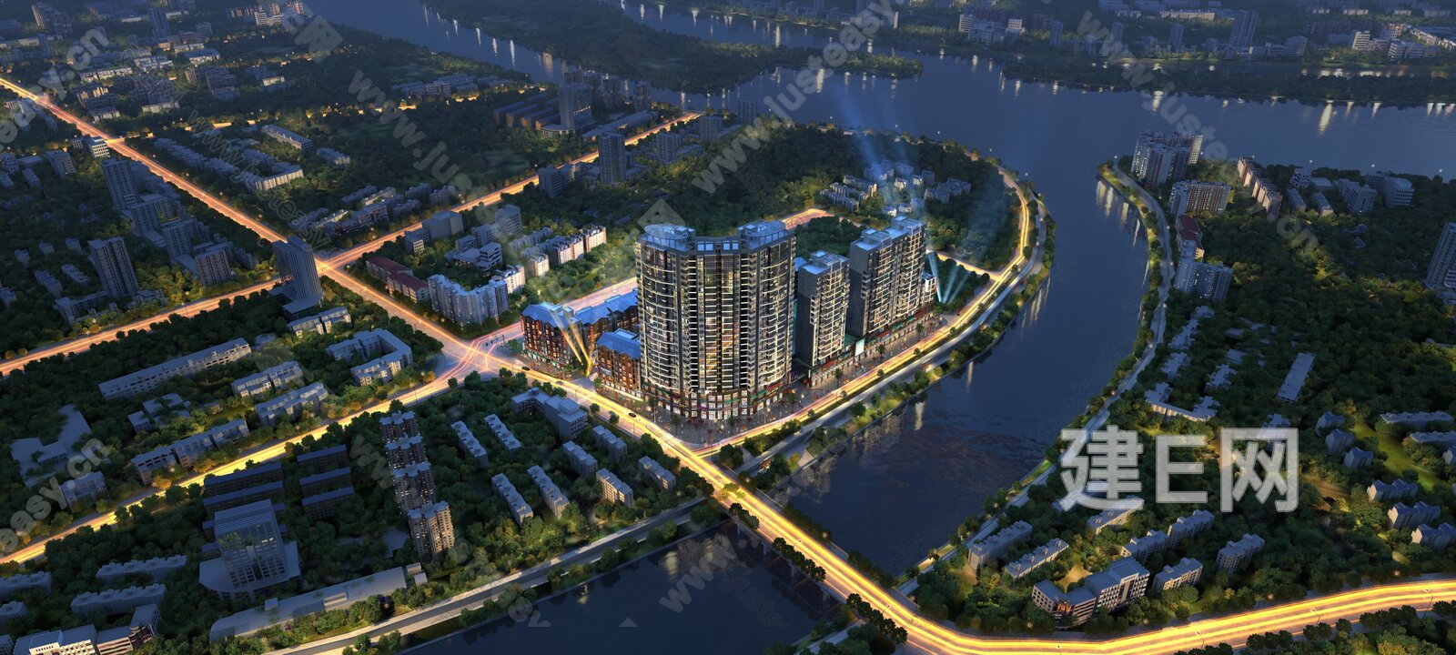 【现代城市夜景鸟瞰3d模型】建e网现代城市夜景鸟瞰3d模型下载 Id101799012 打造3d现代城市夜景鸟瞰模型免费下载平台