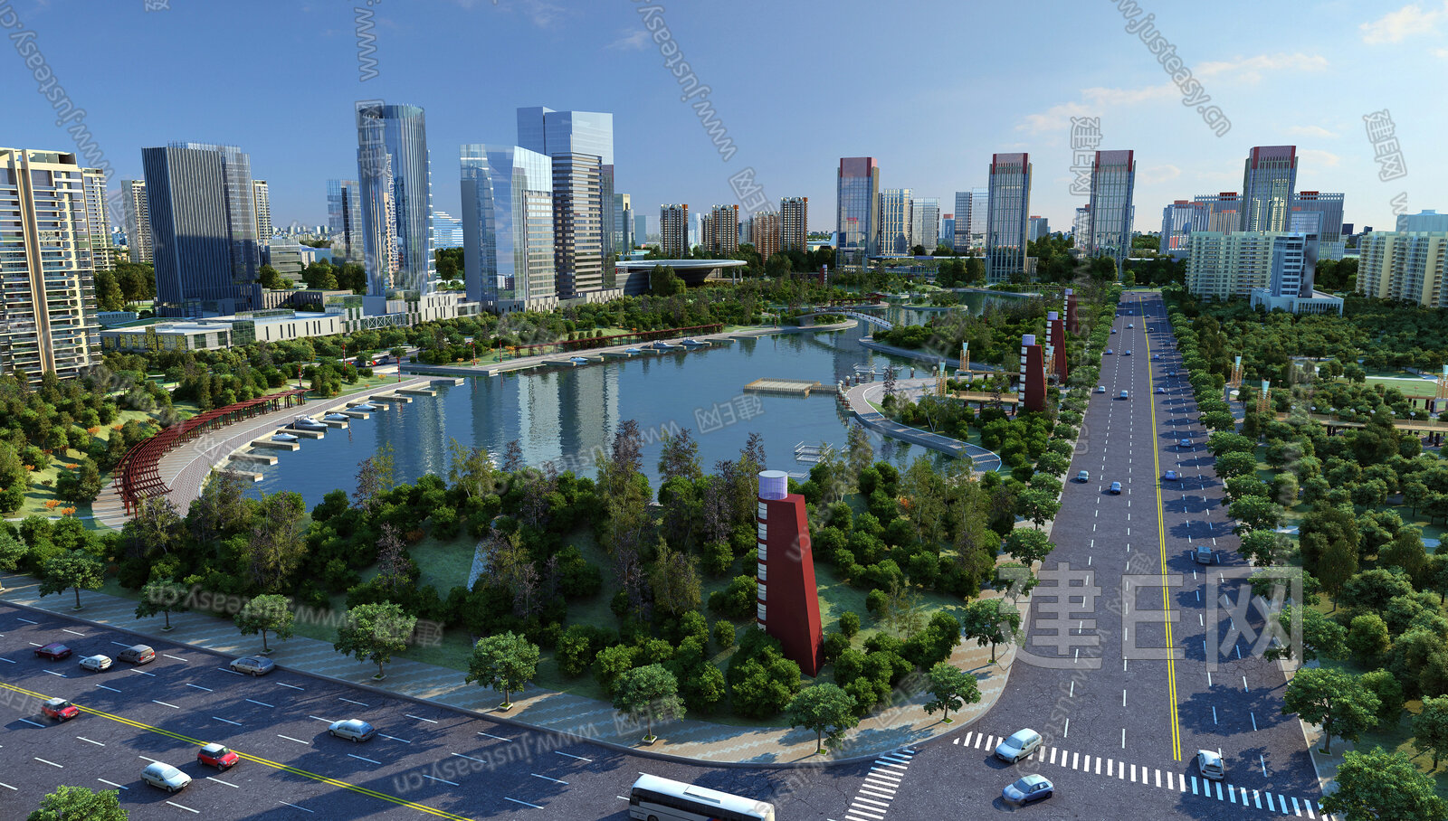 【现代公园鸟瞰3d模型】建e网现代公园鸟瞰3d模型下载 Id101733407 打造3d现代公园鸟瞰模型免费下载平台