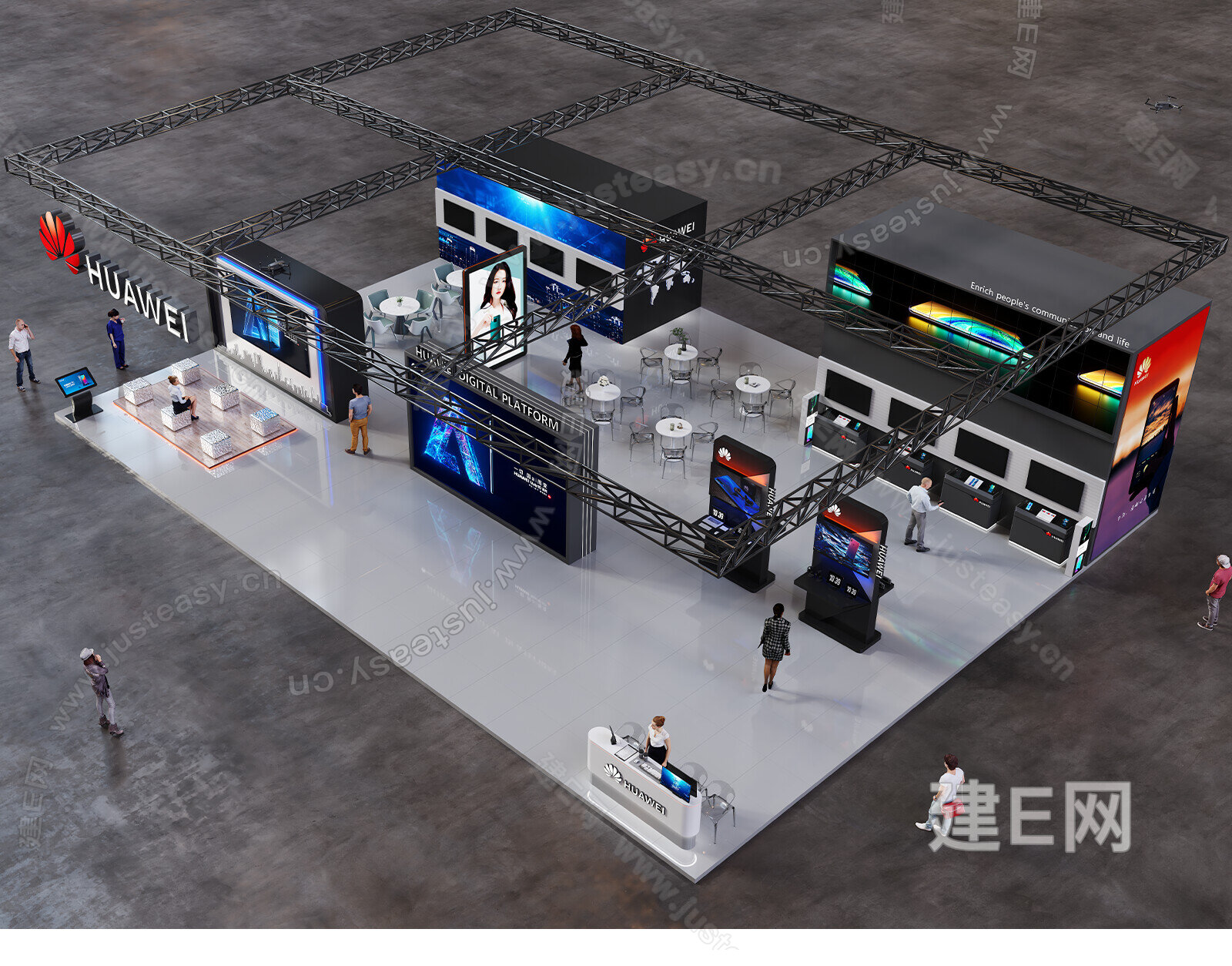 【现代企业展厅3d模型】建e网现代企业展厅3d模型下载 Id101733461 打造3d现代企业展厅模型免费下载平台