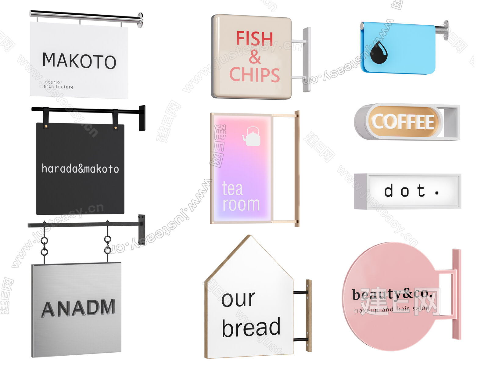 【现代店铺招牌3d模型】建e网现代店铺招牌3d模型下载 Id103109716 打造3d现代店铺招牌模型免费下载平台
