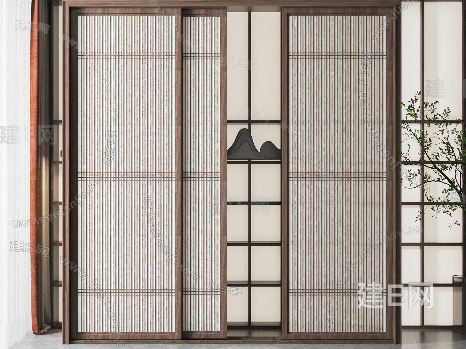 【新中式推拉门3d模型】建e网新中式推拉门3d模型下载 Id102978750 打造3d新中式推拉门模型免费下载平台