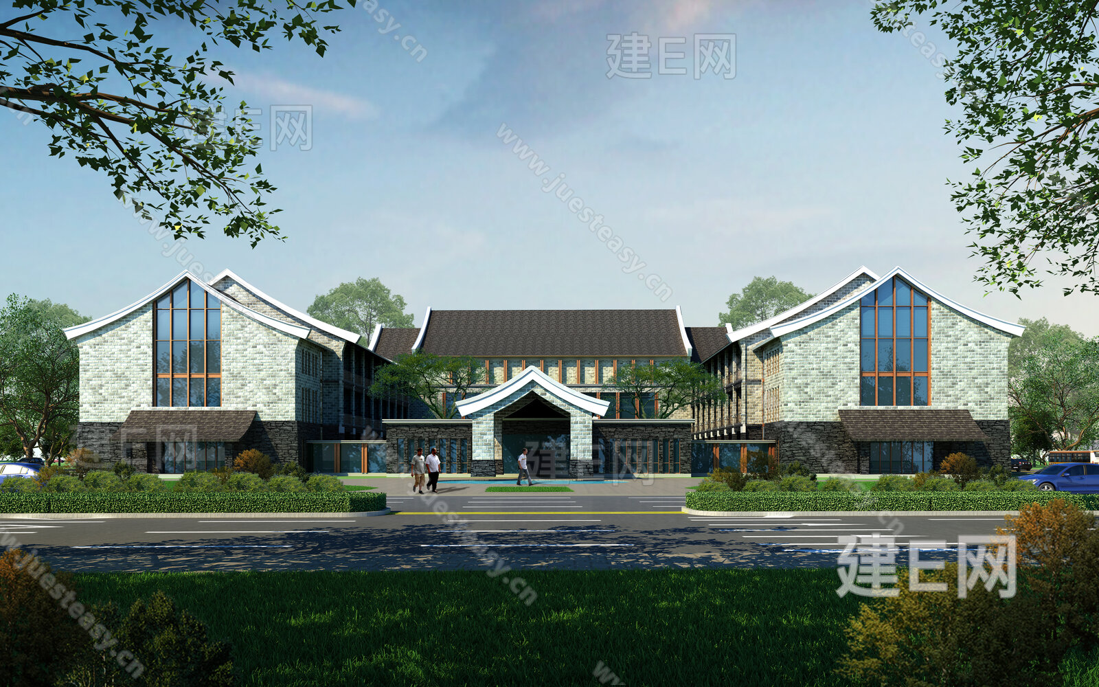 【现代酒店外观3d模型】建e网现代酒店外观3d模型下载 Id103371828 打造3d现代酒店外观模型免费下载平台