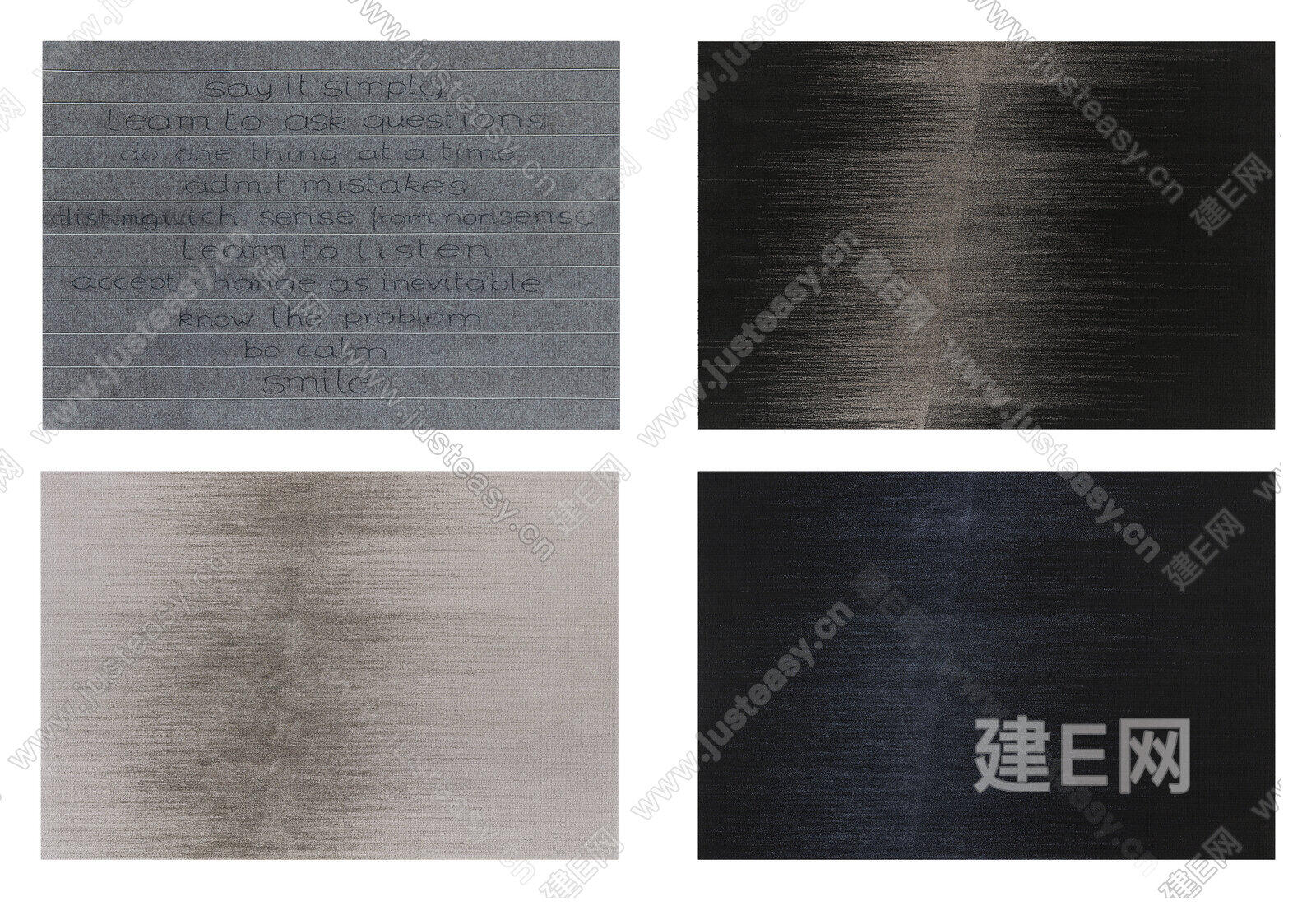 【现代高级黑灰地毯组合3d模型】建e网现代高级黑灰地毯组合3d模型下载 Id116282415 打造3d现代高级黑灰地毯组合模型免费下载平台