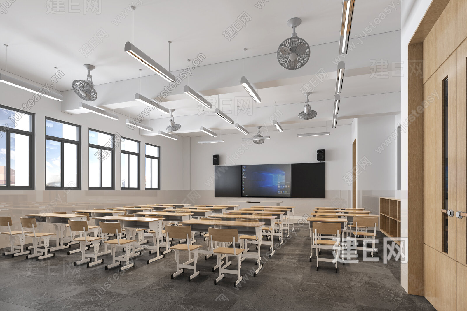 【现代教室3d模型】建e网现代教室3d模型下载 Id116282448 打造3d现代教室模型免费下载平台