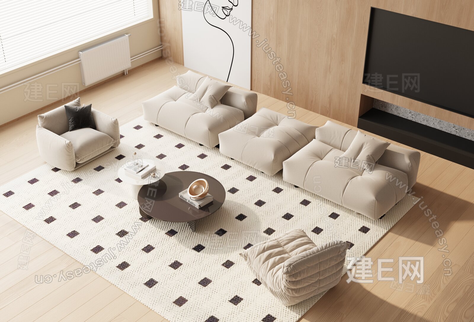 【现代沙发茶几组合3d模型】建e网现代沙发茶几组合3d模型下载 Id116544615 打造3d现代沙发茶几组合模型免费下载平台