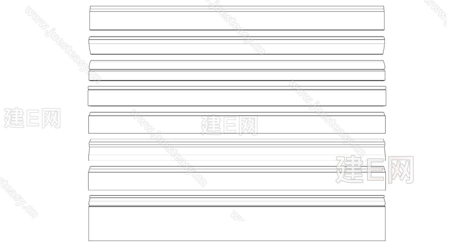 现代踢脚线模型su模型下载 Id114773121 建e网su模型