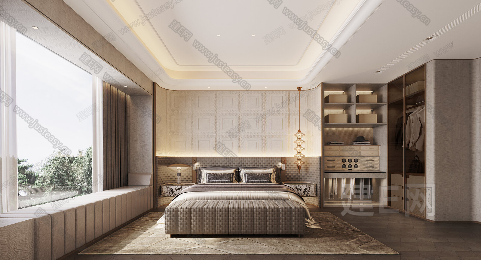 【现代主卧3d模型】建e网现代主卧3d模型下载 Id111891502 打造3d现代主卧模型免费下载平台