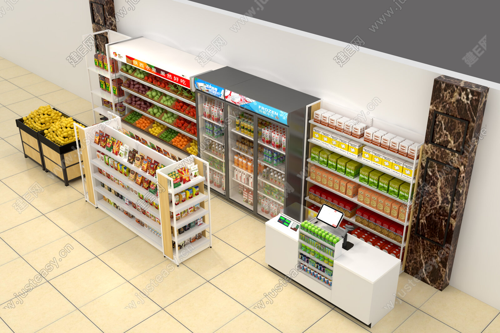 【现代便利店3d模型】建e网现代便利店3d模型下载 Id112546895 打造3d现代便利店模型免费下载平台