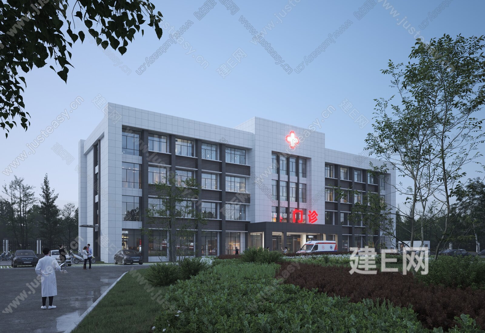【现代医院办公楼3d模型】建e网现代医院办公楼3d模型下载 Id112350295 打造3d现代医院办公楼模型免费下载平台
