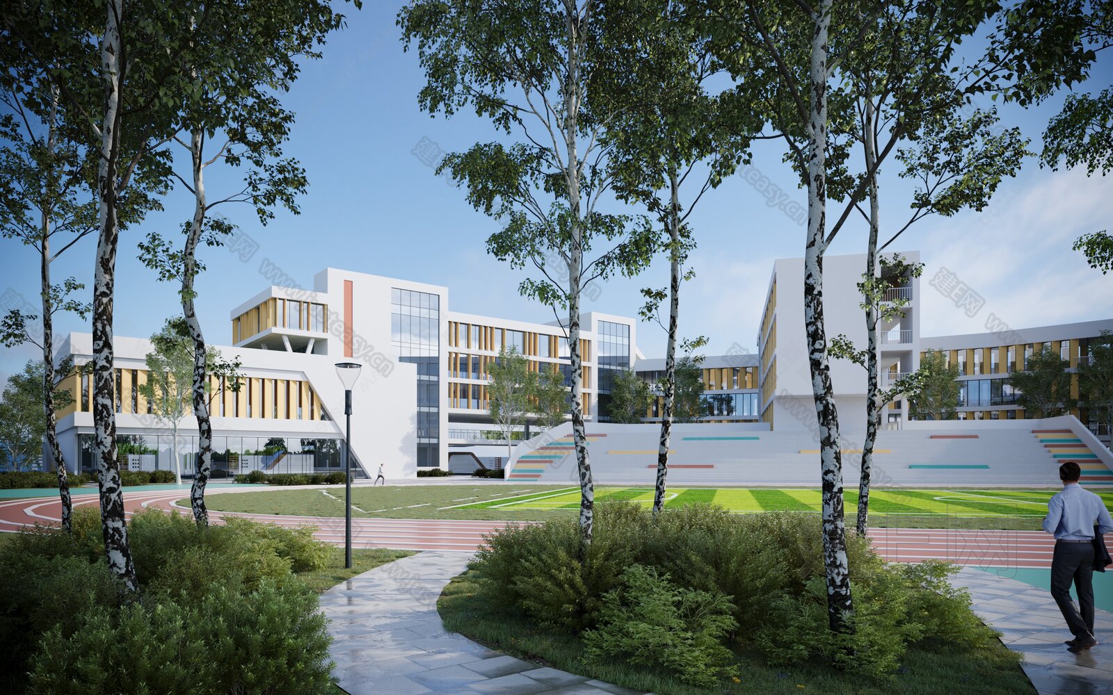 【现代中学学校3d模型】建e网现代中学学校3d模型下载 Id112809163 打造3d现代中学学校模型免费下载平台