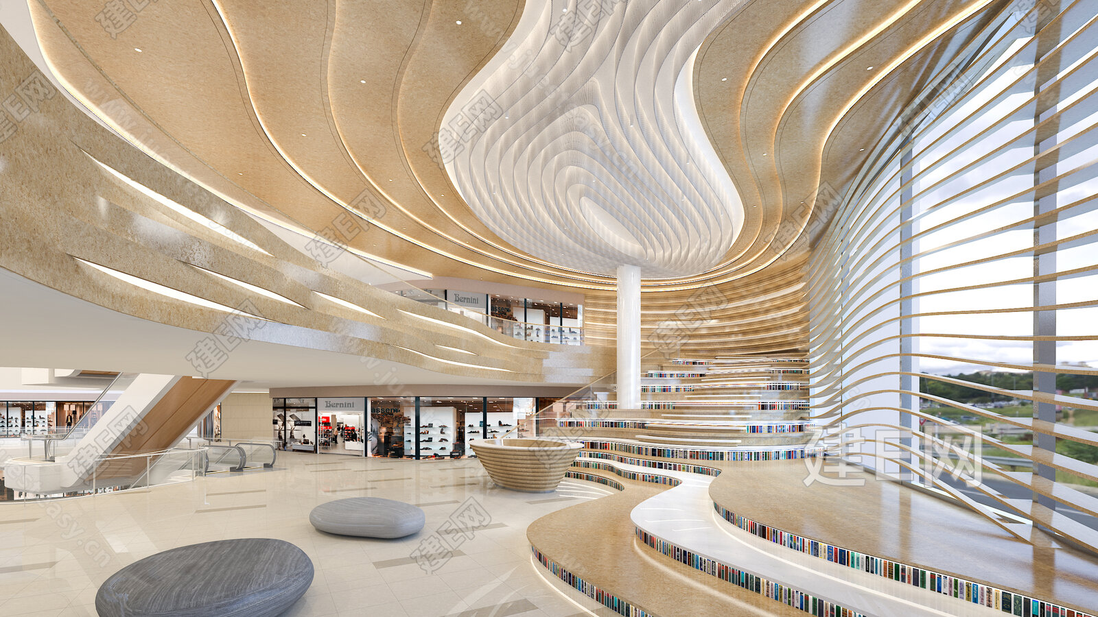 【商场大堂阶梯图书馆3d模型】建e网商场大堂阶梯图书馆3d模型下载 Id105076485 打造3d商场大堂阶梯图书馆模型免费下载平台