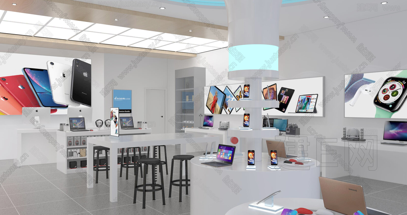 【现代手机专卖店3d模型】建e网现代手机专卖店3d模型下载 Id105600885 打造3d现代手机专卖店模型免费下载平台