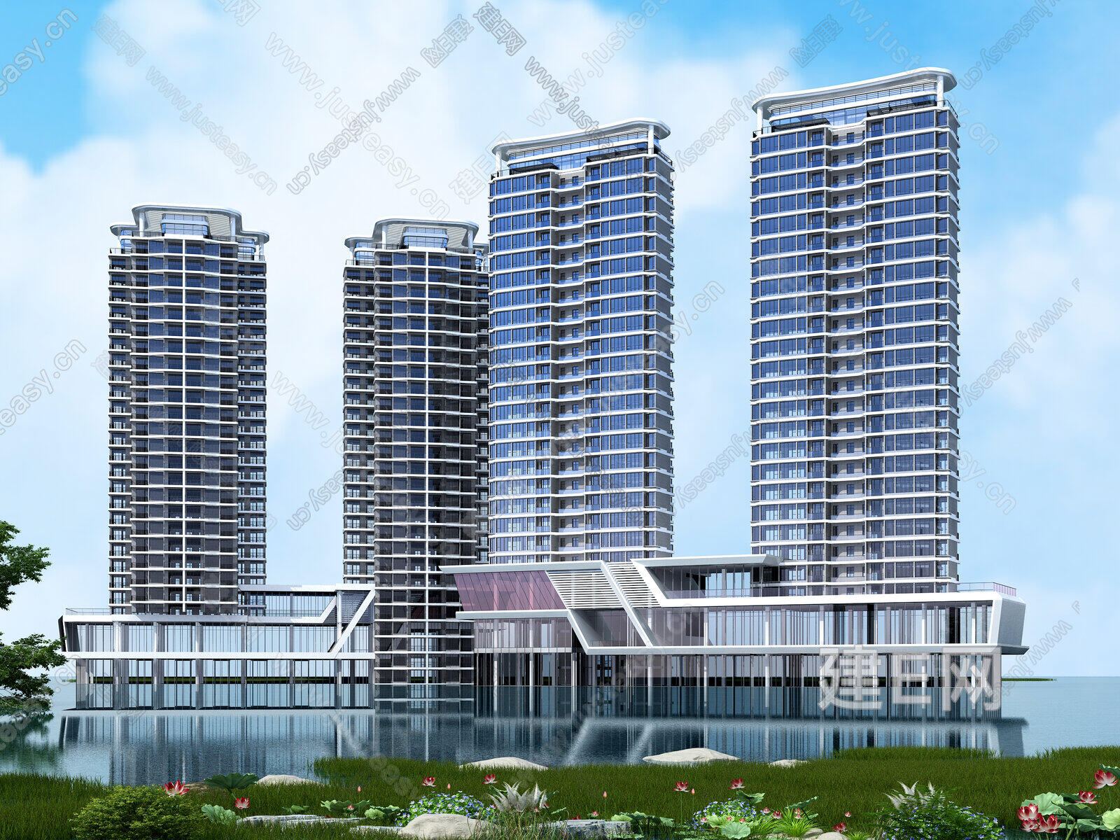 【现代办公楼3d模型】建e网现代办公楼3d模型下载 Id106649356 打造3d现代办公楼模型免费下载平台