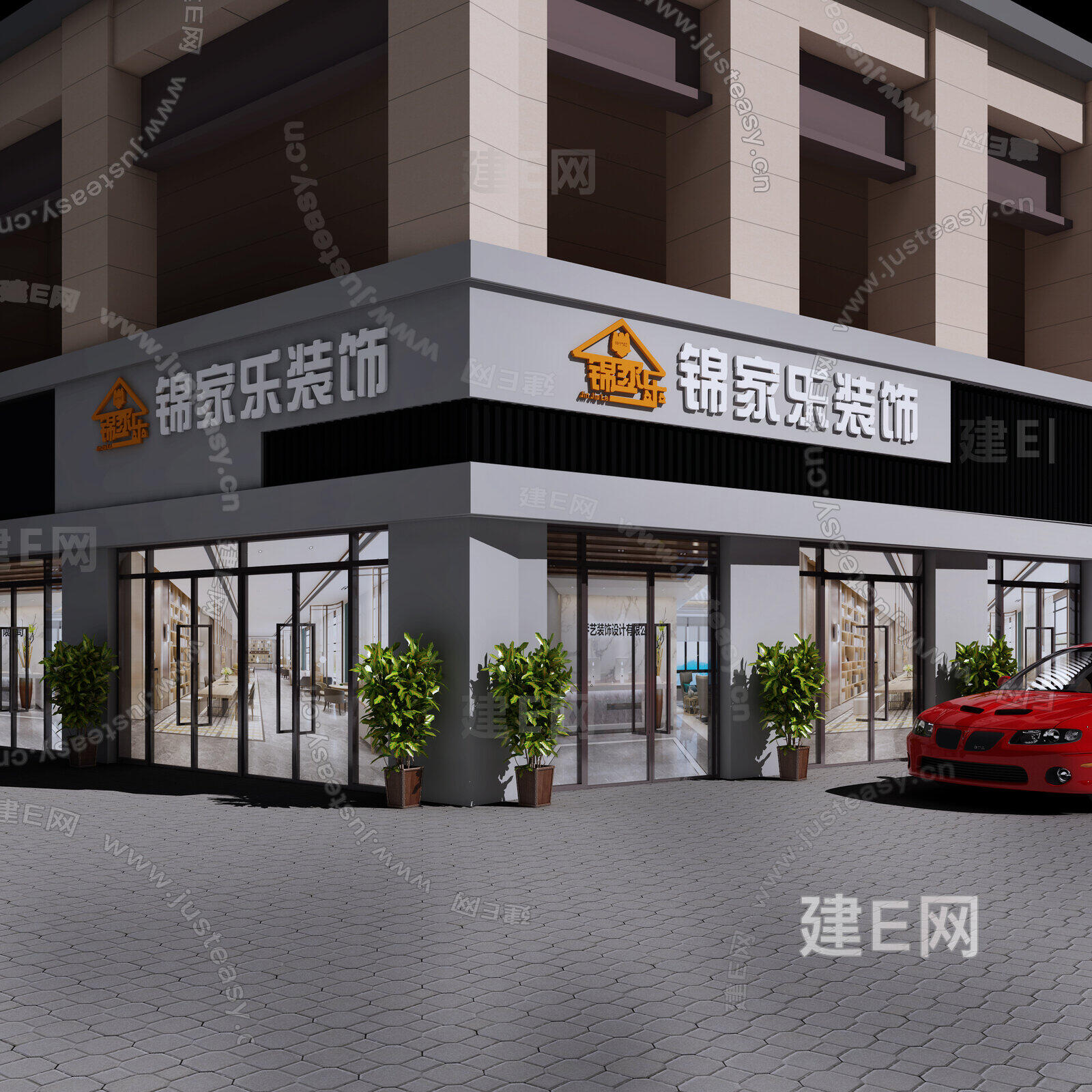 【现代装饰公司门头门面3d模型】建e网现代装饰公司门头门面3d模型下载 Id107370338 打造3d现代装饰公司门头门面模型免费下载平台