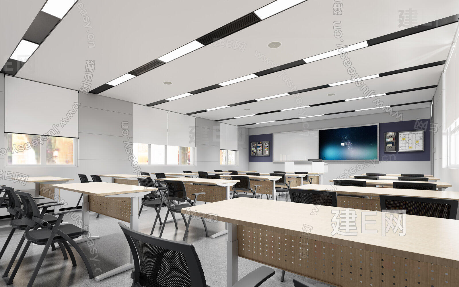 【现代学校教室3d模型】建e网现代学校教室3d模型下载 Id107632501 打造3d现代学校教室模型免费下载平台