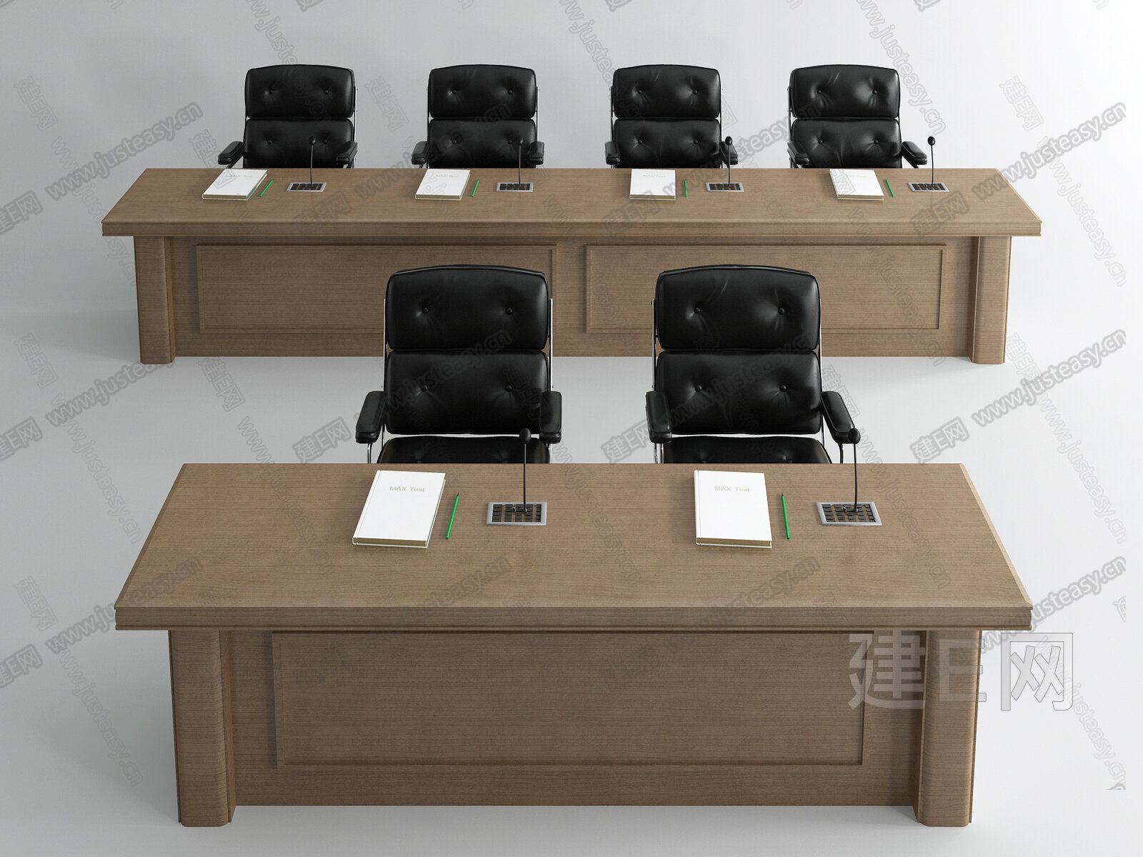 现代主席台桌椅3d模型下载[ID:108156775]_建e网3d模型
