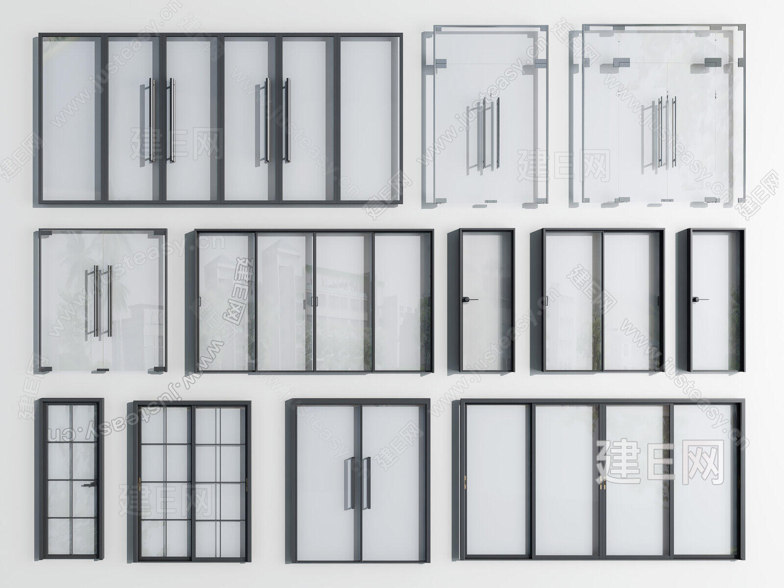 【现代玻璃门3d模型】建e网现代玻璃门3d模型下载 Id101144350 打造3d现代玻璃门模型免费下载平台