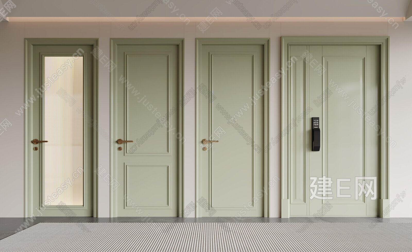 法式单开门3d模型下载 Id100816656 建e网3d模型